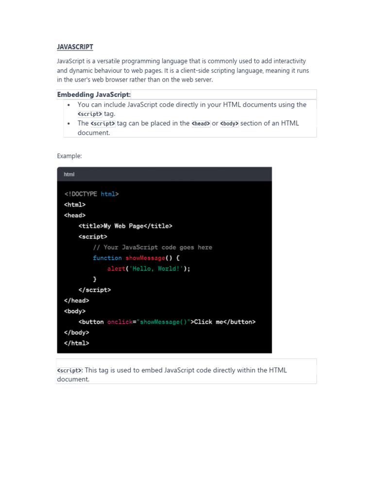 JAVASCRIPT | PDF | Dynamic Web Page | Java Script JAVASCRIPT | PDF | Dynamic Web Page | Java Script