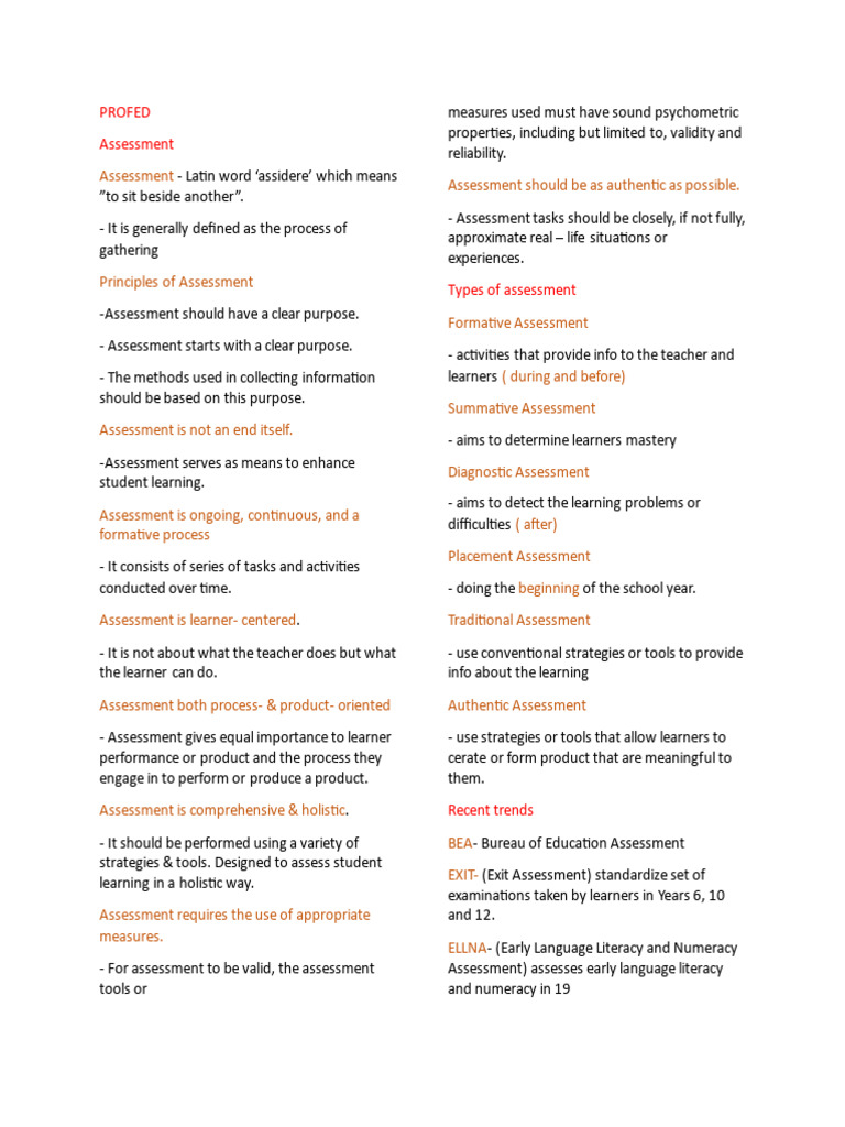 PROFED | PDF | Educational Assessment | Learning