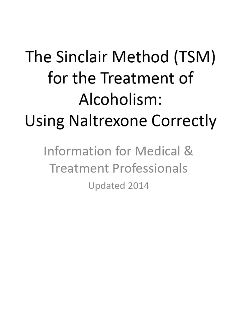 Sinclair Method Alcohol | PDF | Alcoholism | Health Sciences