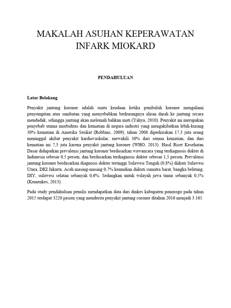MAKALAH ASUHAN KEPERAWATAN INFARK MIOKARD Kelompok 2 | PDF ...