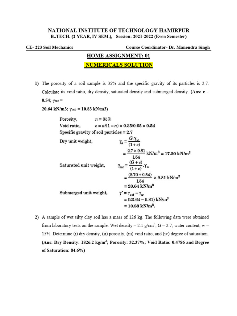 Home Assignment-1 SOLUTION | PDF