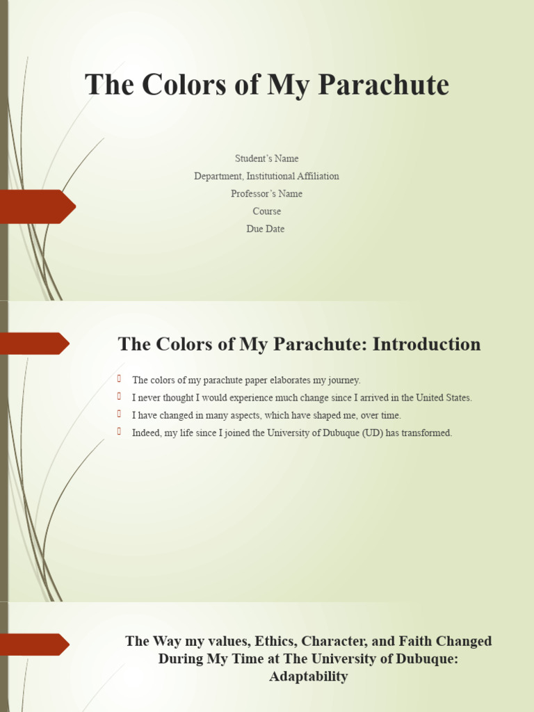 Colors of My Parachute For Abdul TCOMP Presentation | PDF