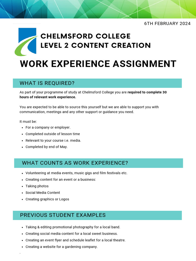 Meta Work Experience Brief | PDF | Experience | Social Media