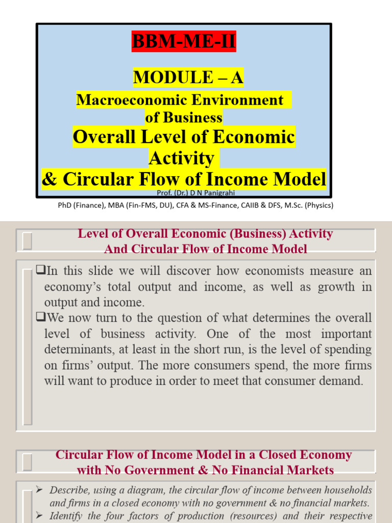 Macro Environ-Circular Flow of Income | PDF | Output (Economics) | Consumption (Economics)