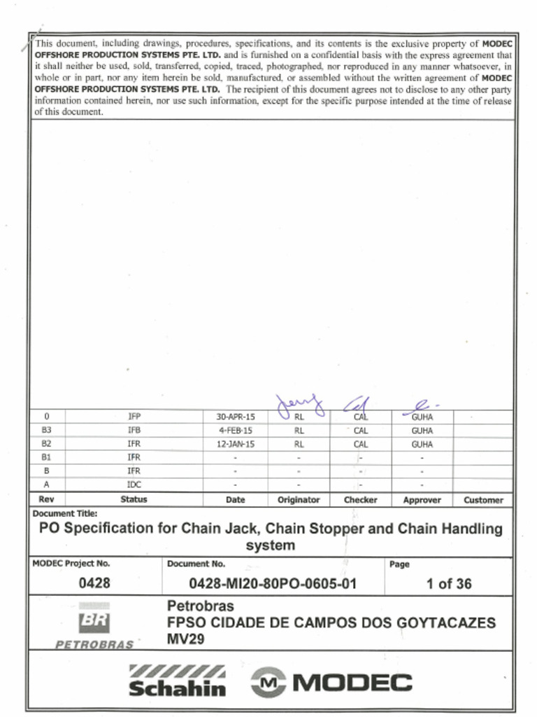 Chain Handling System Specification | PDF | Technology & Engineering