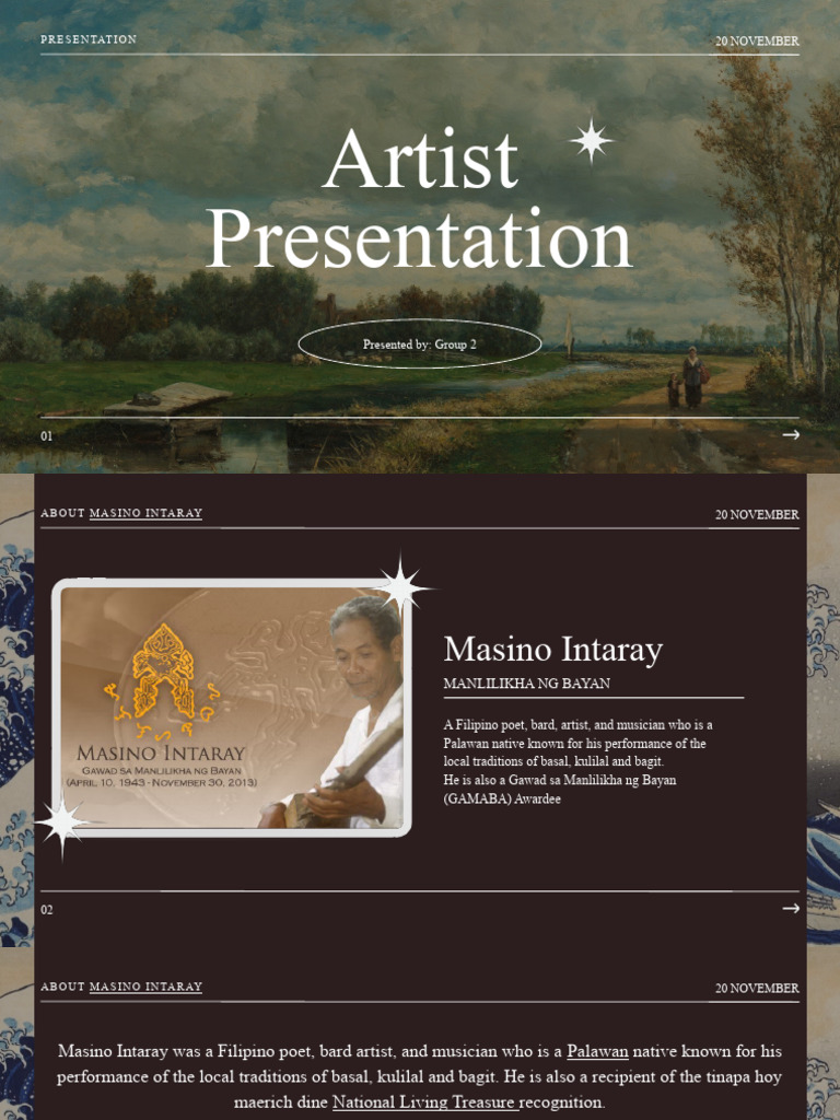 Vintage Minimalist Animated Artist Portfolio Presentation | PDF