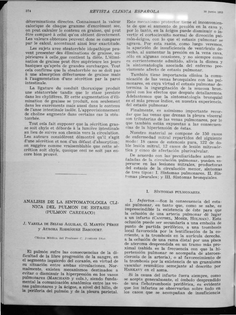 Análisis del Estasis Pulmonar | PDF | Asma | Embolia