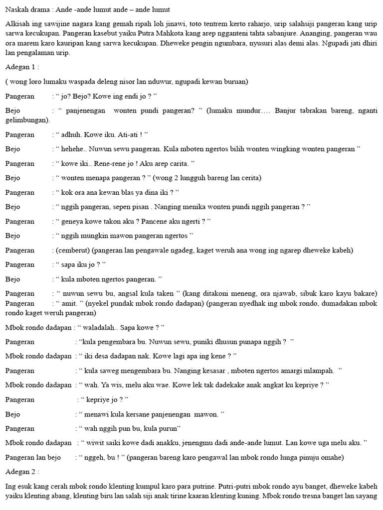 Naskah Drama Bahasa Jawa | PDF