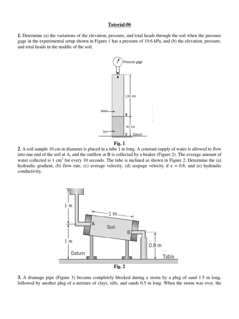Tutorial-06 Permeability | Download Free PDF | Soil Mechanics | Earth ...