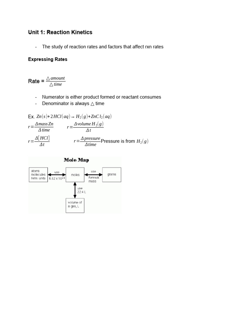Chemistry 12 - Unit 1 | PDF | Reaction Rate | Chemistry