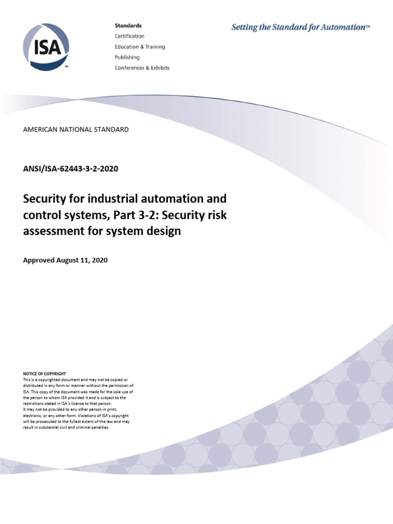 Security For Industrial Automation and Control Systems, Part 3-2: Security Risk Assessment For ...