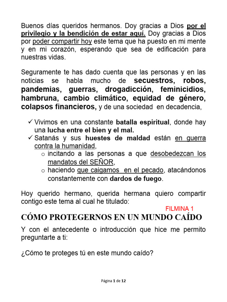 2 Cómo Protegernos en Un Mundo Caído-Predica-16 Julio 2023-Definitiva ...