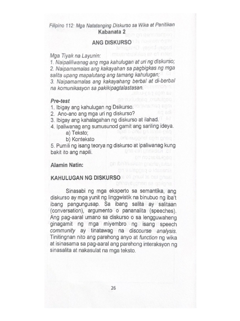 Aralin 2 Lektura Diskurso | PDF