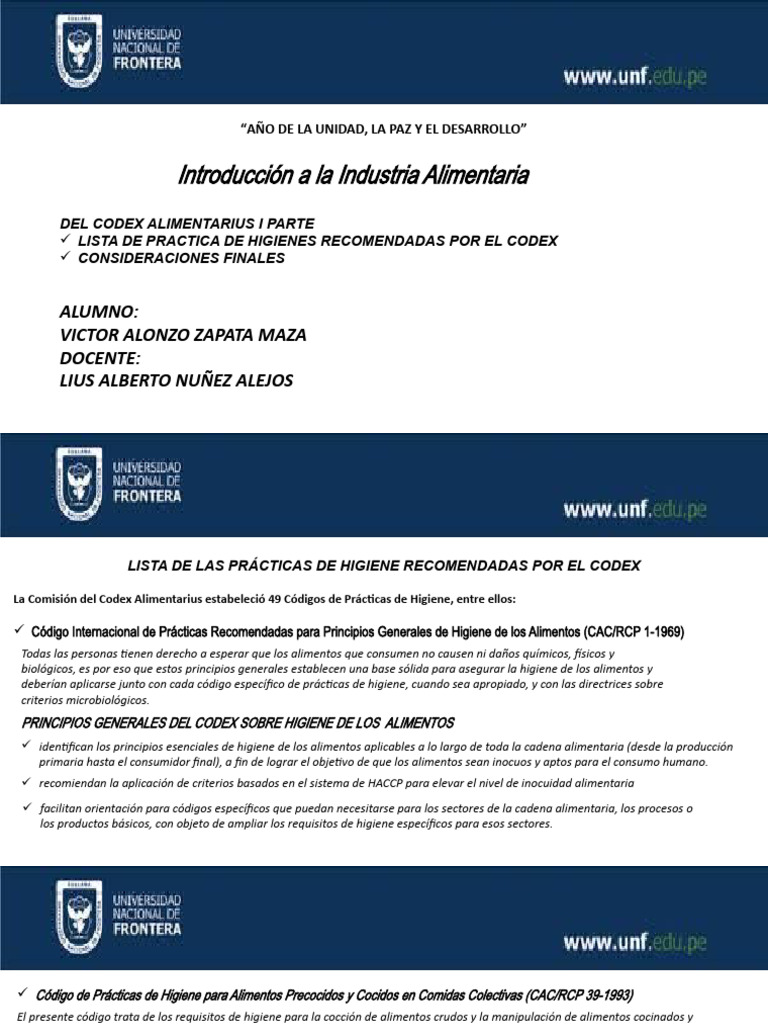 CODEX ALIMENTARIUS Introduccion | PDF | Alimentos | Seguridad alimenticia