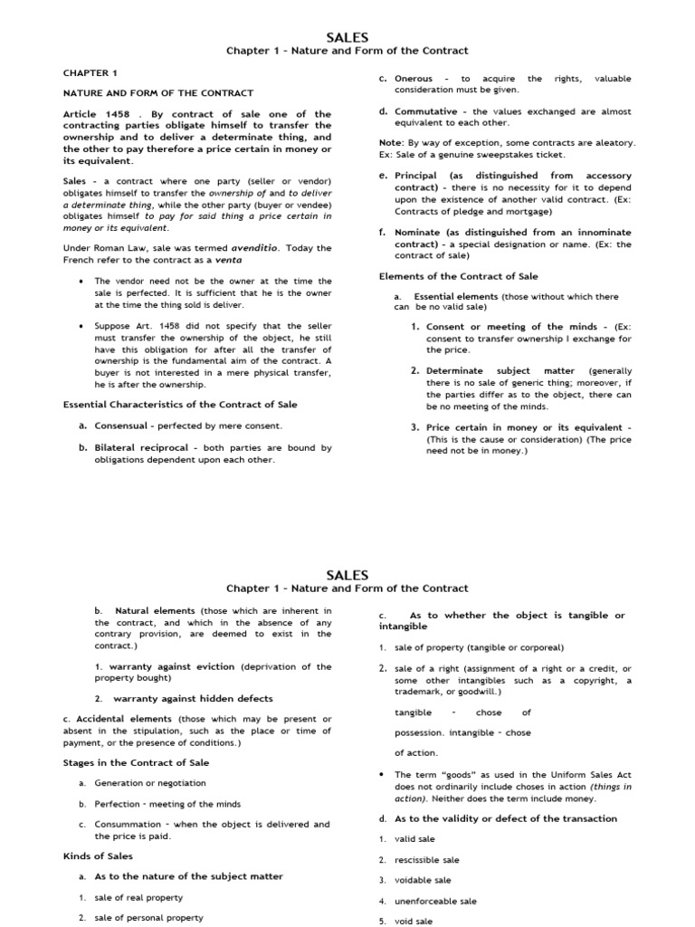 Understanding Sales Contracts Basics | PDF | Auction | Sales