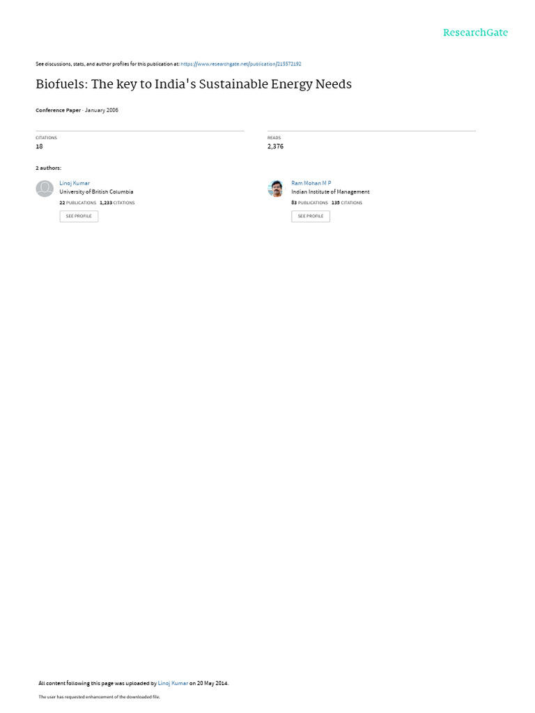 Biofuels The Key To Indias Sustainable Energy Needs | PDF | Biodiesel ...