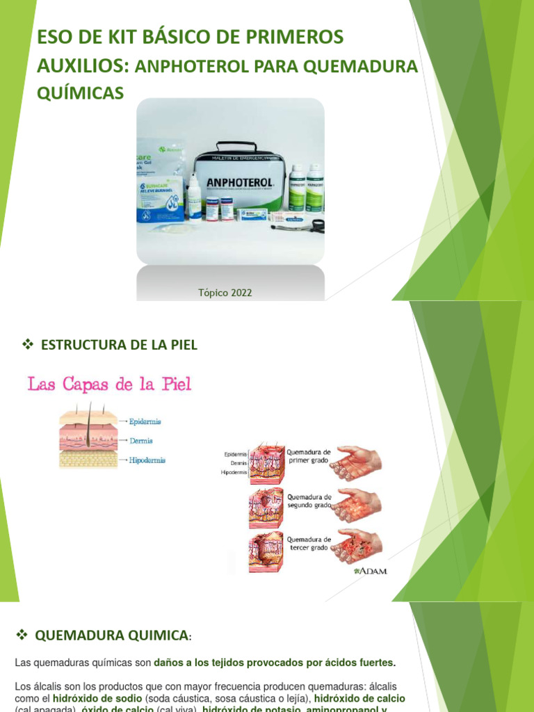 Anphoterol para Quemaduras. | PDF | Quemar | Hidróxido de sodio