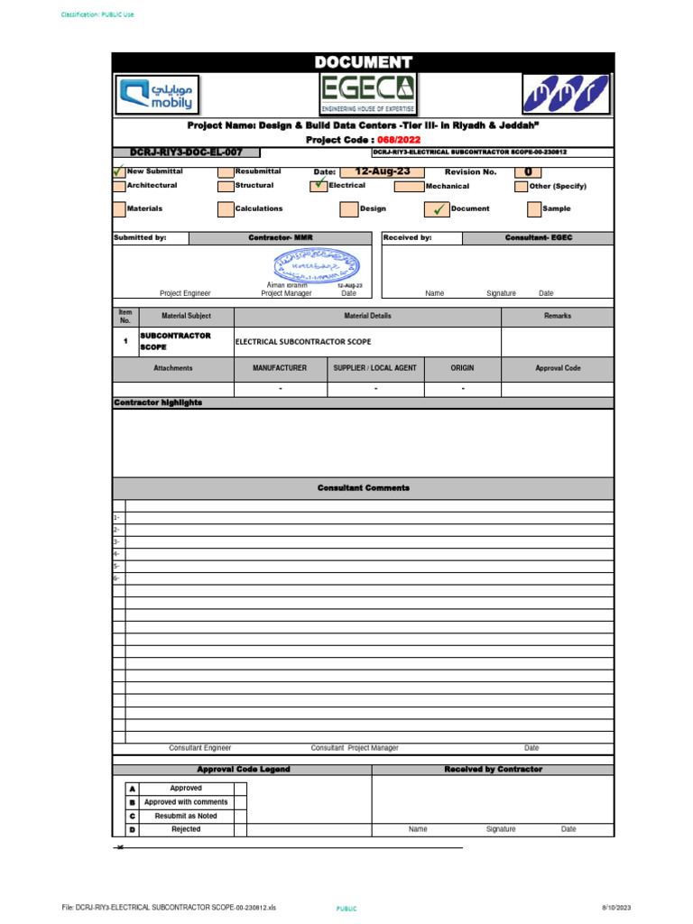 Dcrj-Riy3-Electrical Subcontractor Scope-00-230812 | PDF | Technology ...