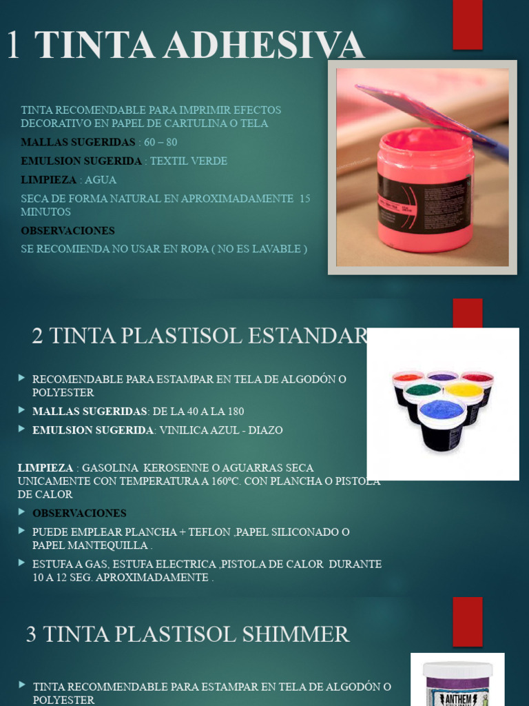 Tintas Textiles: Efectos y Aplicaciones | PDF | Tinta | Papel