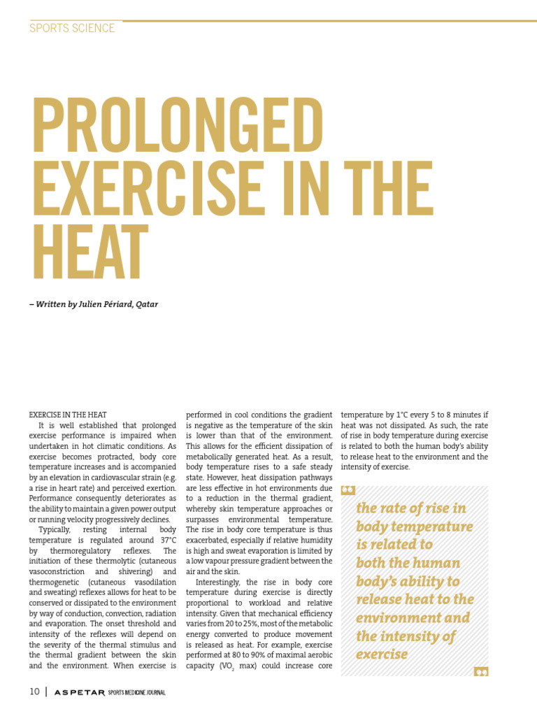 Prolonged Exercise in The Heat: Sports Science | PDF | Thermoregulation ...