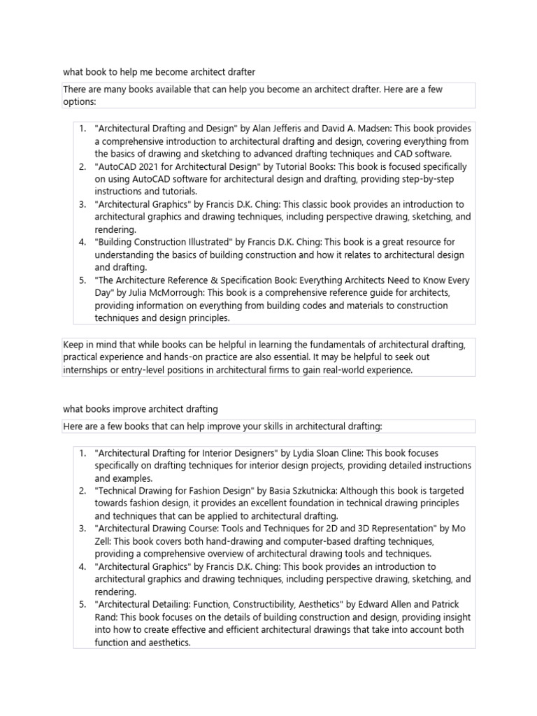 Best Books for Architectural Drafting | PDF | Technical Drawing | 3 D ...