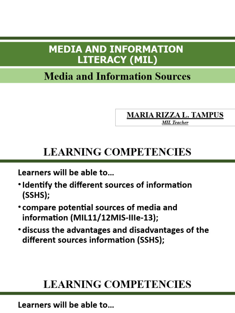 M4 Media and Information Sources | PDF | Information | Libraries
