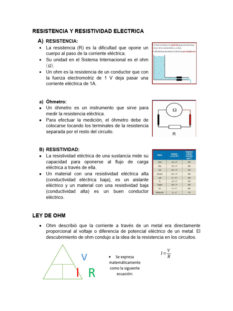 Resistencia y Resistividad Electrica | PDF | Resistencia Eléctrica y ...