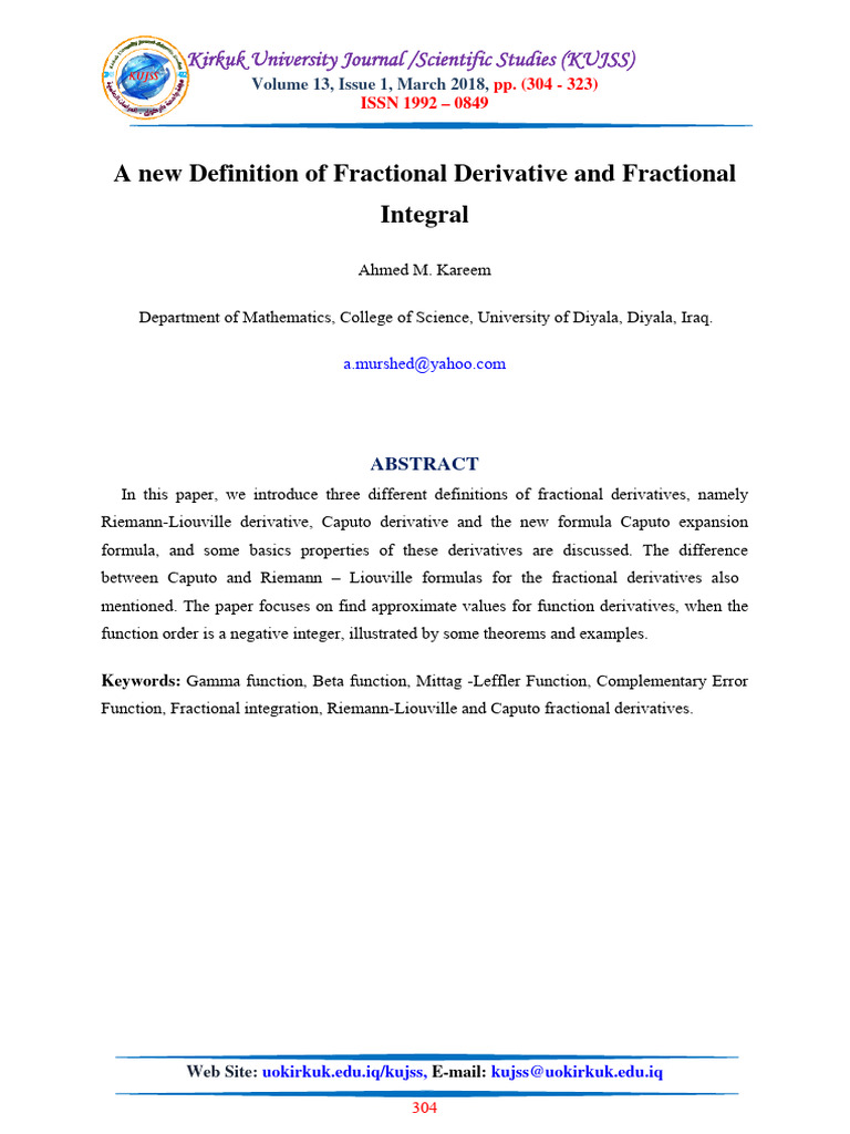 64e94518aaabf751 Fractional Derivative Pdf Calculus Function Mathematics