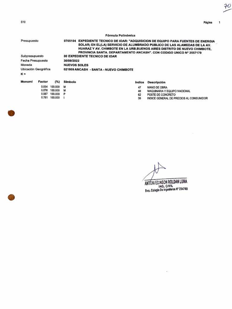 Fomula_Polinomica_Alumbrado_20221123_191650_429 | PDF | Materiales de construcción