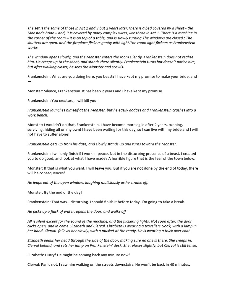 Frankenstein Script | PDF