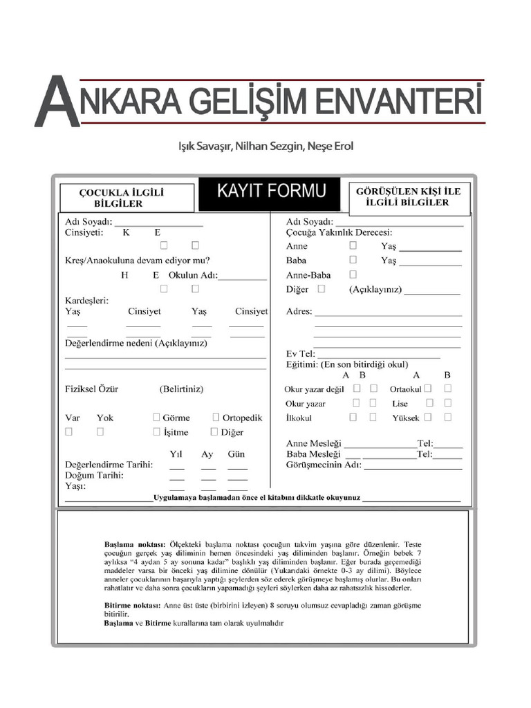 AGTE Uygulama Formu | PDF