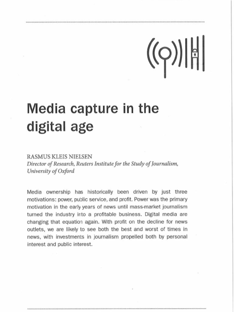 Kleis Nielsen - Media Capture in The Digital Age | PDF