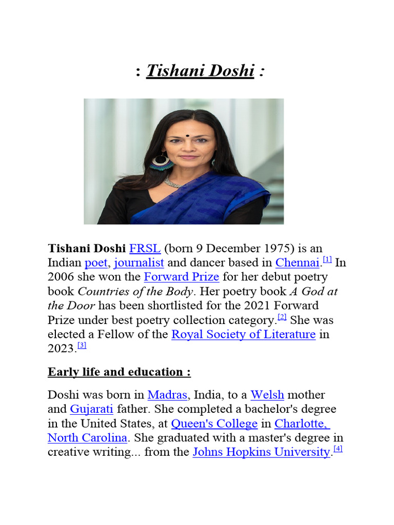 Tishani Doshi Class 12 | PDF | Earth Sciences | Nature