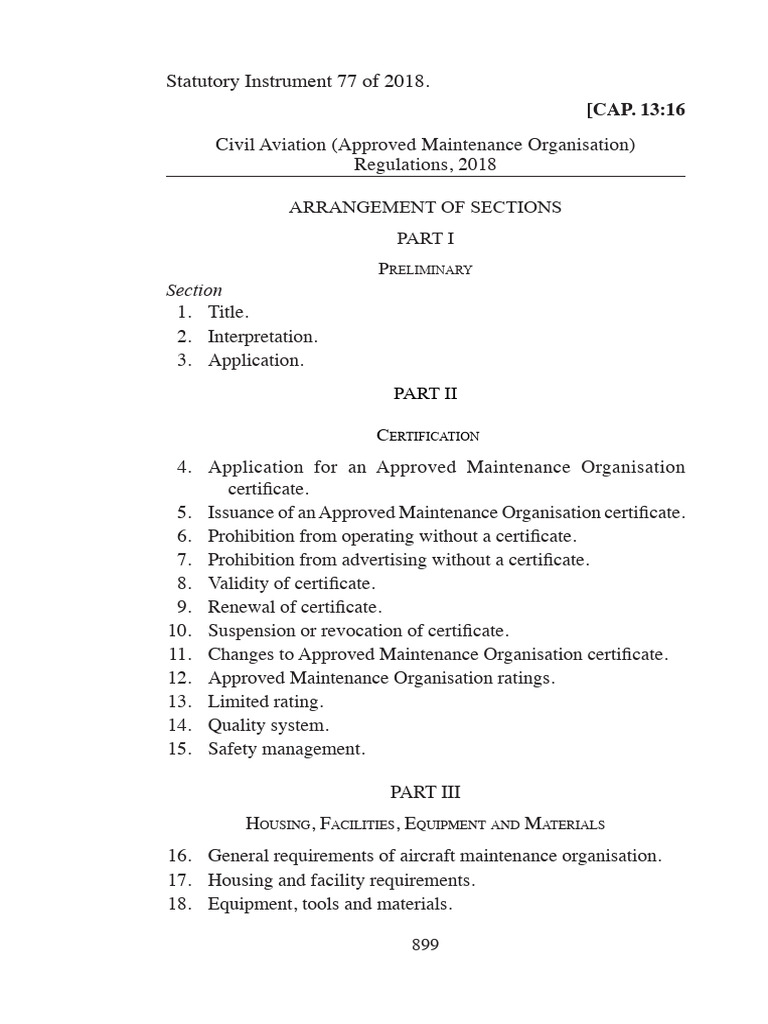 Aircraft Maintenance Organisation Regulations | PDF | Pressure ...