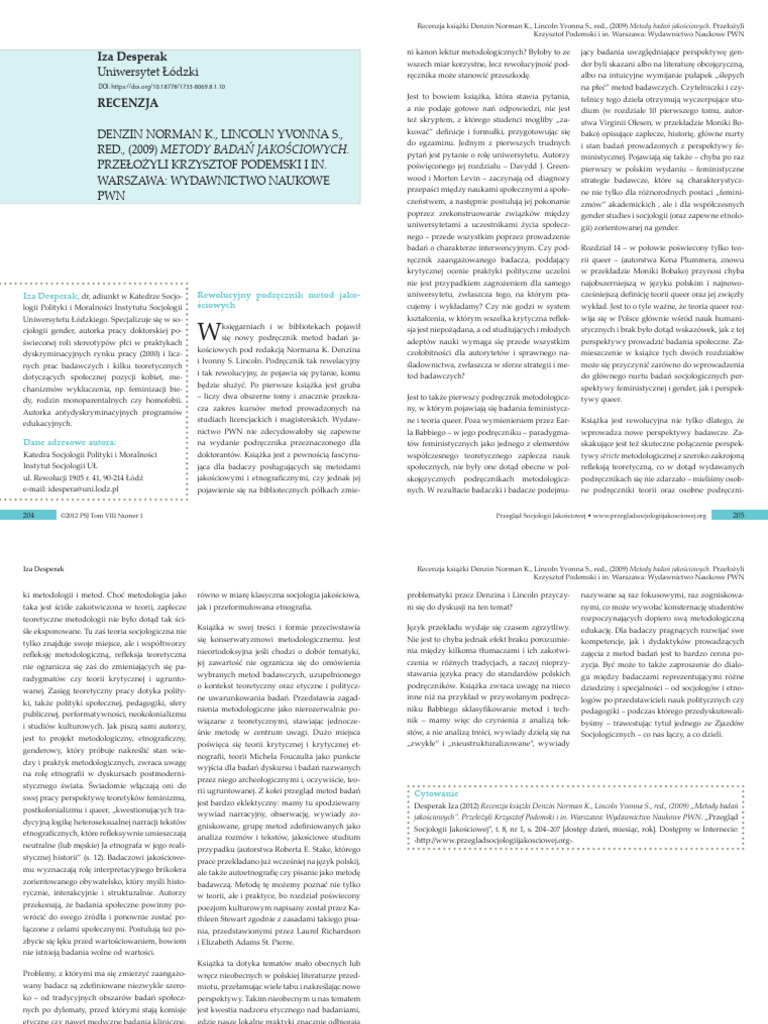 Denzin Norman K Lincoln Yvonna S Red 200 | PDF