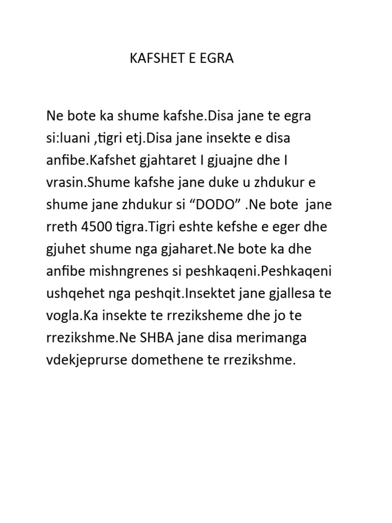 Kafshet e Egra | PDF