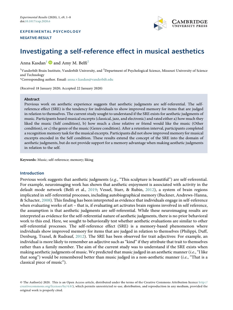 Investigating_a_self-reference_effect_in_musical_a | PDF | Neuroscience ...