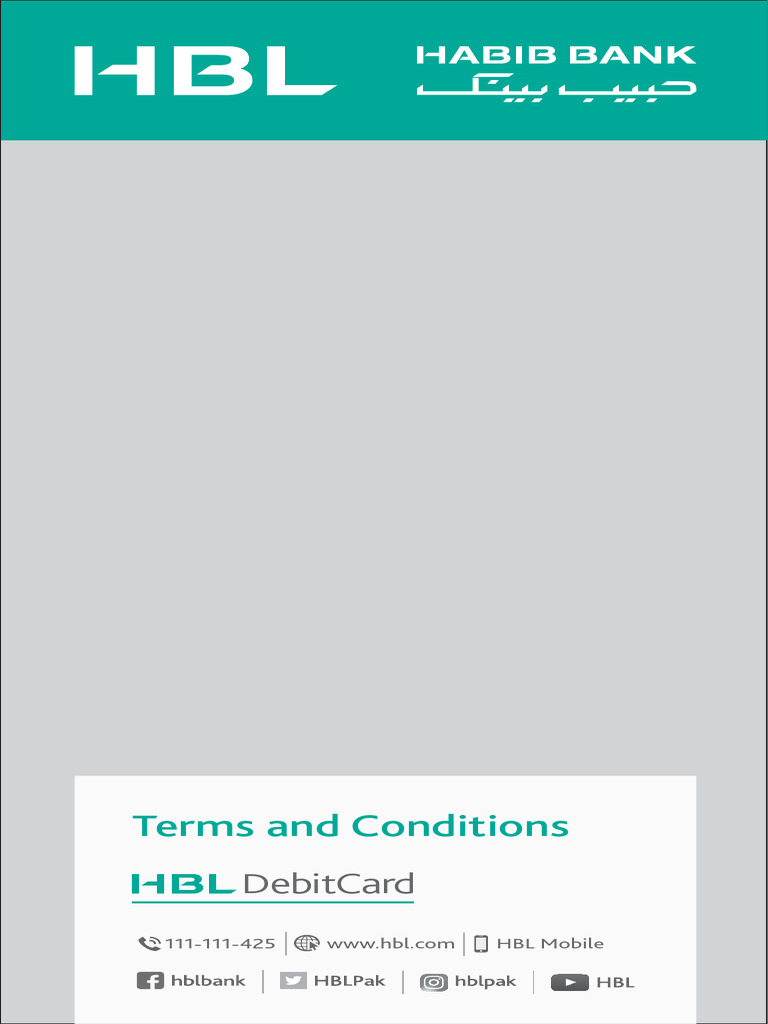 HBL DebitCards - Terms and Conditions | PDF | Debit Card | Automated ...