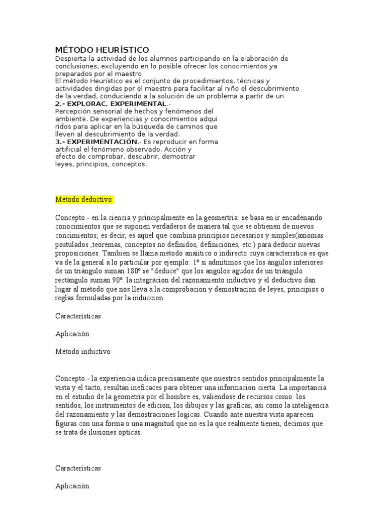 Método Heurístico Pdf Método Científico Razonamiento Inductivo 0539