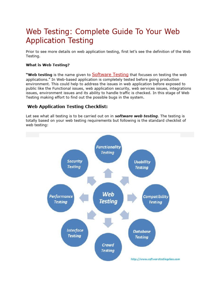 Complete Web Application Testing Checklist | PDF | Software Testing ... Complete Web Application Testing Checklist | PDF | Software Testing ...