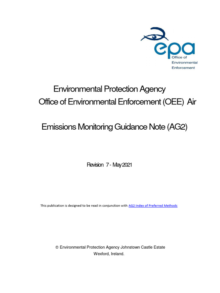 AG2 Emissions Monitoring Guidance Note May2021 v7 | PDF | Air Pollution ...