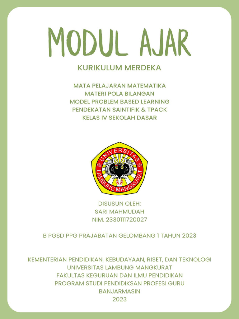 Modul Ajar Praktik Terbimbing - Sari Mahmudah | PDF