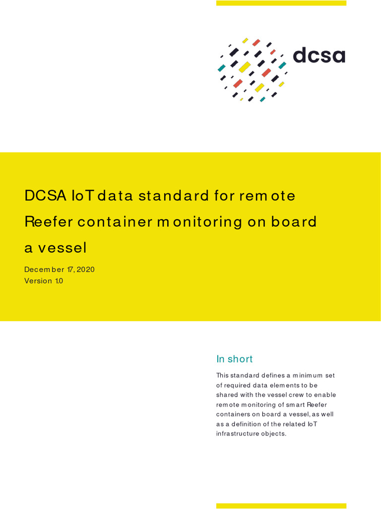 DCSA P2 IoT Release 2 v1.0 - Final | PDF | Internet Of Things ...