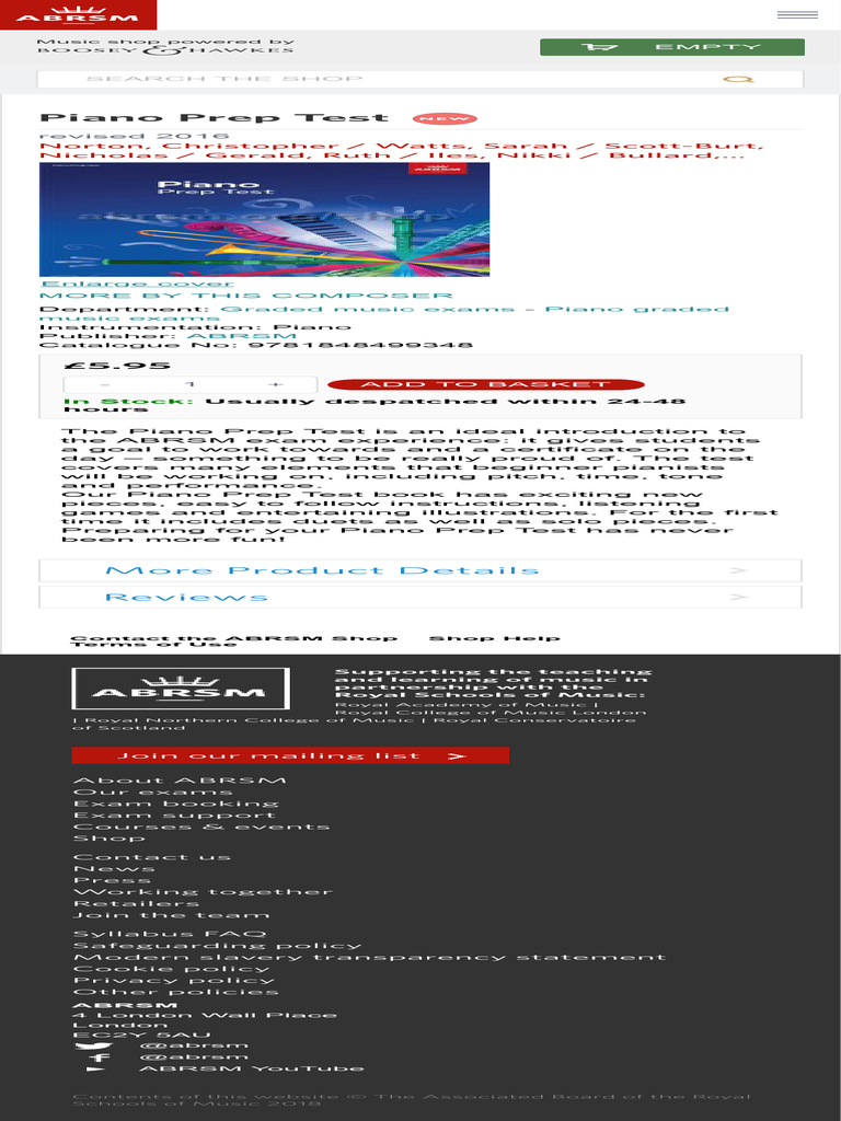 Piano Prep Test - Norton, Christopher Watts, Sarah Scott-Burt, Nicholas ...