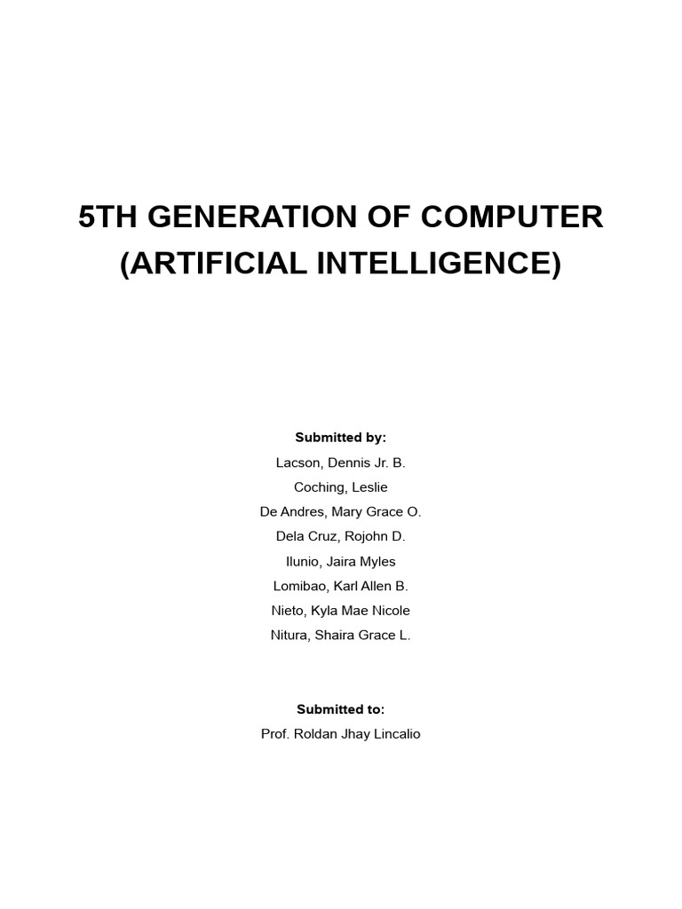 AI Evolution: 5th Gen Computers | PDF | Artificial Intelligence ...