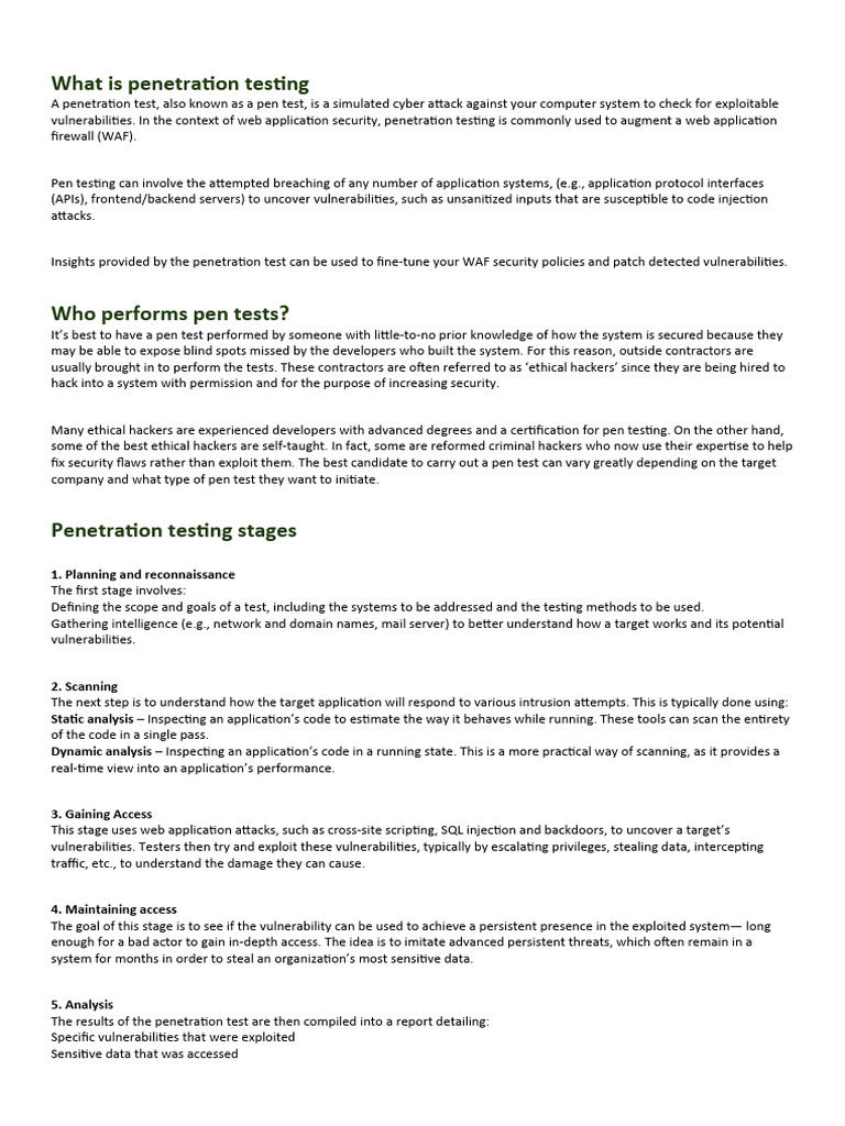 Penetration Testing | Download Free PDF | Penetration Test | Security