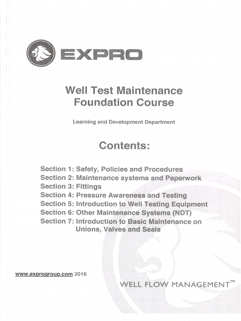 Well Test Maintenance | PDF