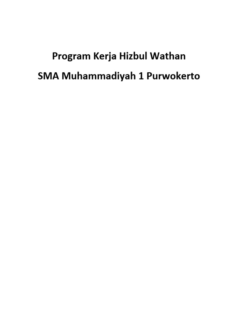 Program Kerja HW 2022-2023 | PDF