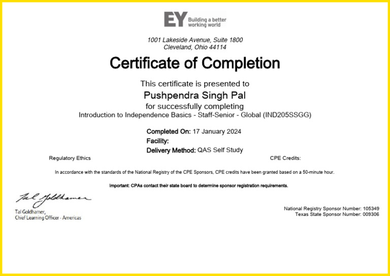 CertificateOfCompletion Staff-Senior | PDF