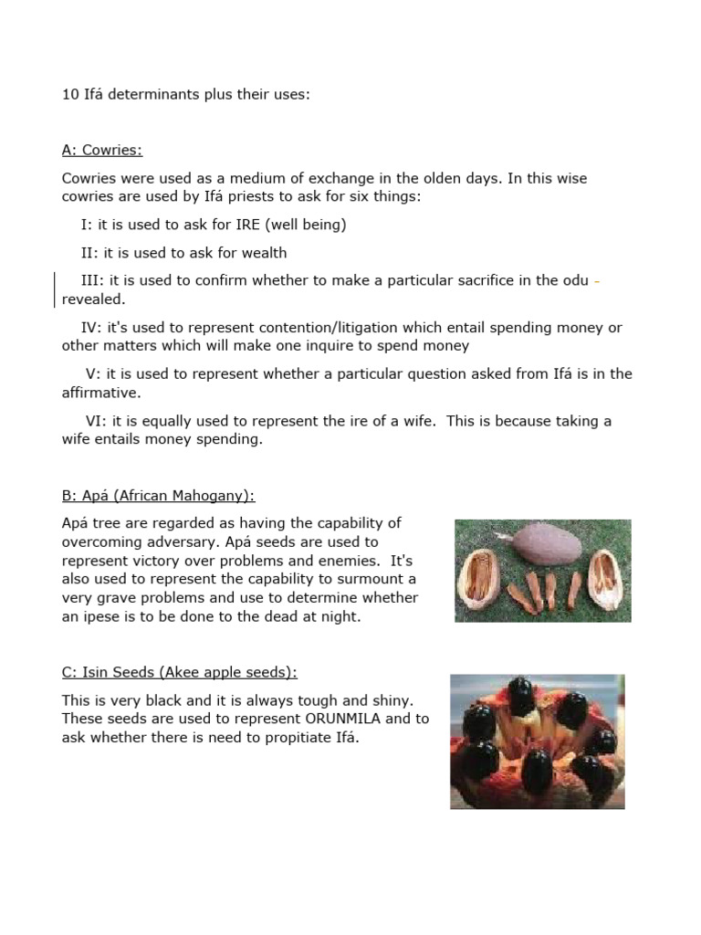Ifá Divination Tools and Their Uses | PDF